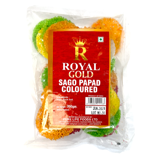 Royal Gold Sago Papad Mixed Colour 200g – Value Mart NZ